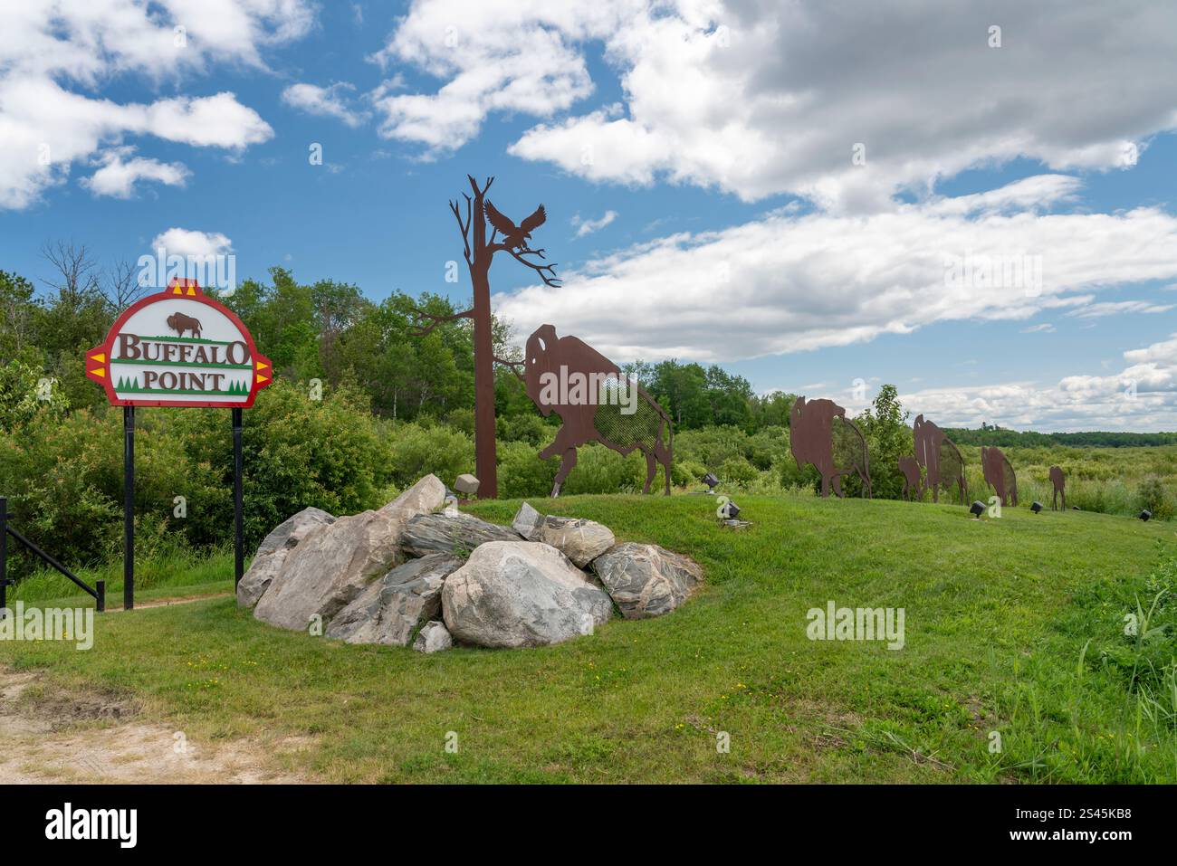 The entrance sign to the Buffalo Point resort in southeastern Manitoba ...