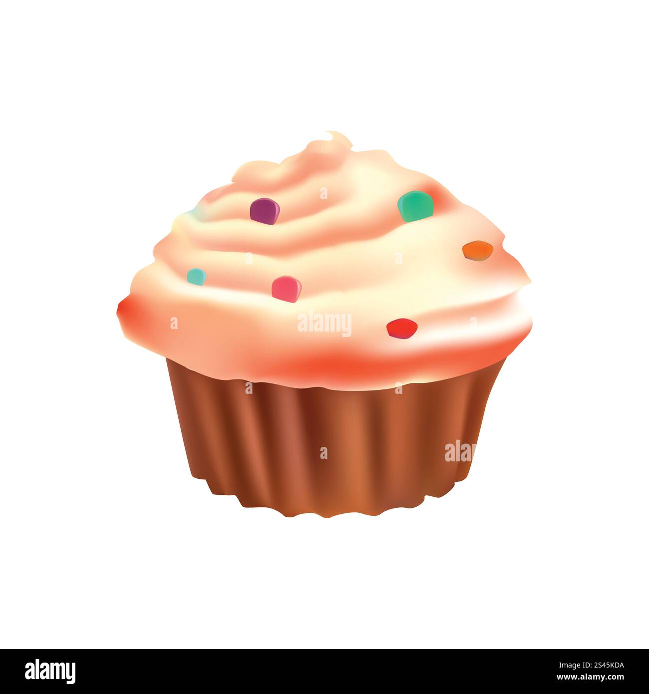 Illustration of realistic cupcake isolated on white background Stock ...