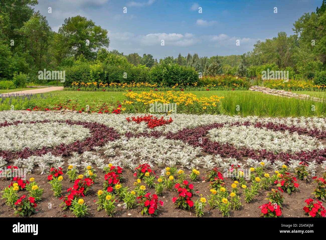 Flowers in the Sunken Gardens at the International Peace Gardens on the ...