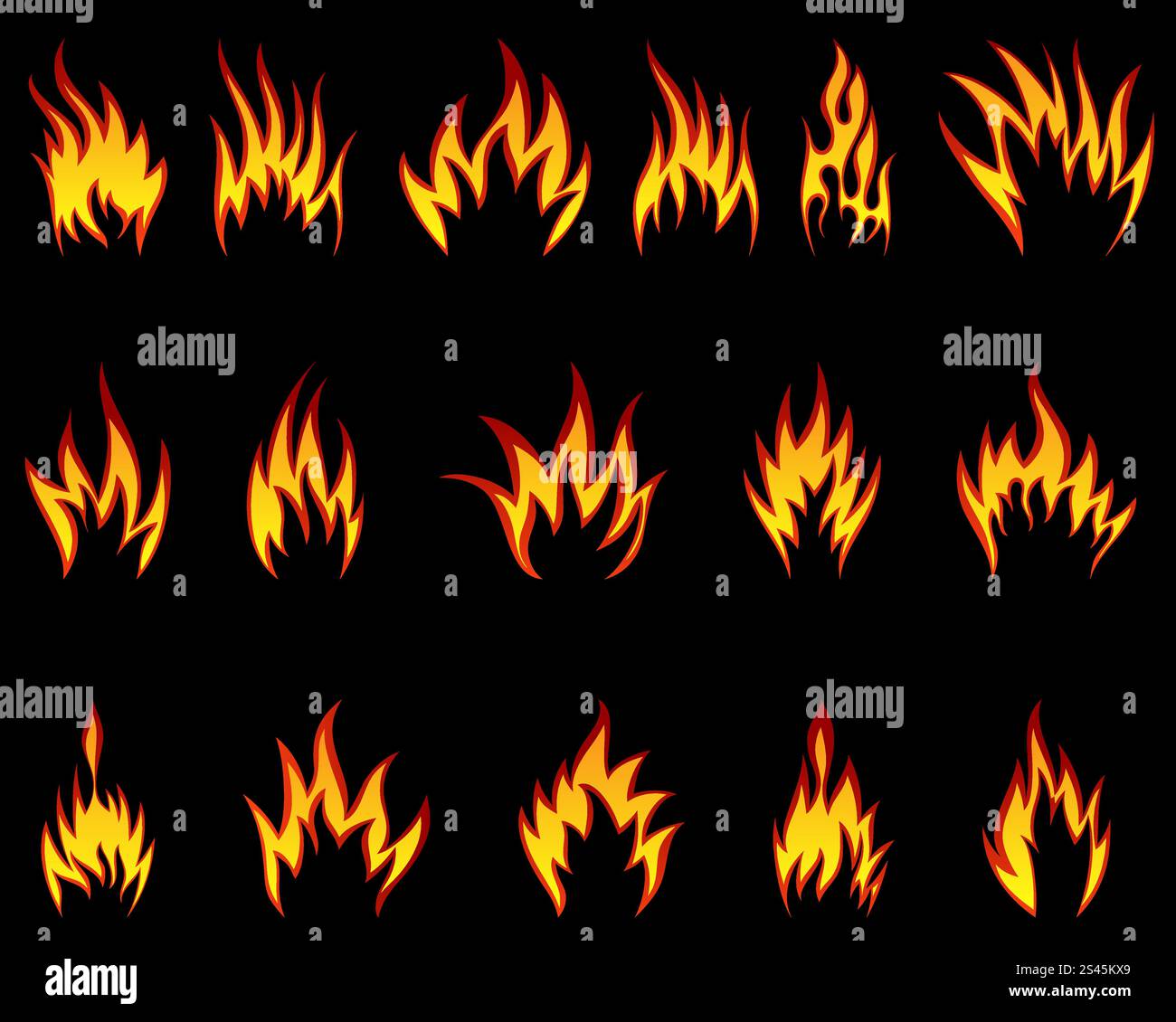Set of different fire patterns for design use Stock Vector Image & Art ...