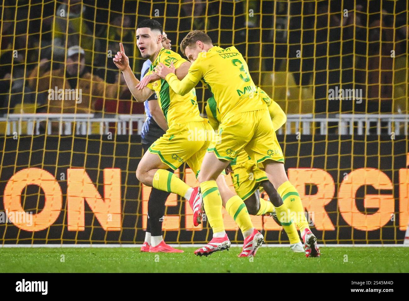 Matthis ABLINE of Nantes celebrate his goal with Nicolas COZZA of ...