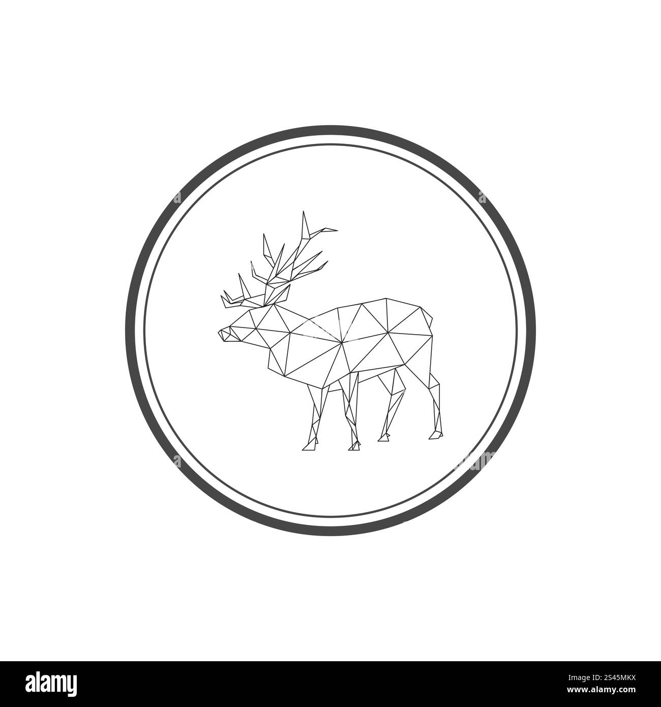 Illustration of origami polygonal stag symbol isolated on white ...