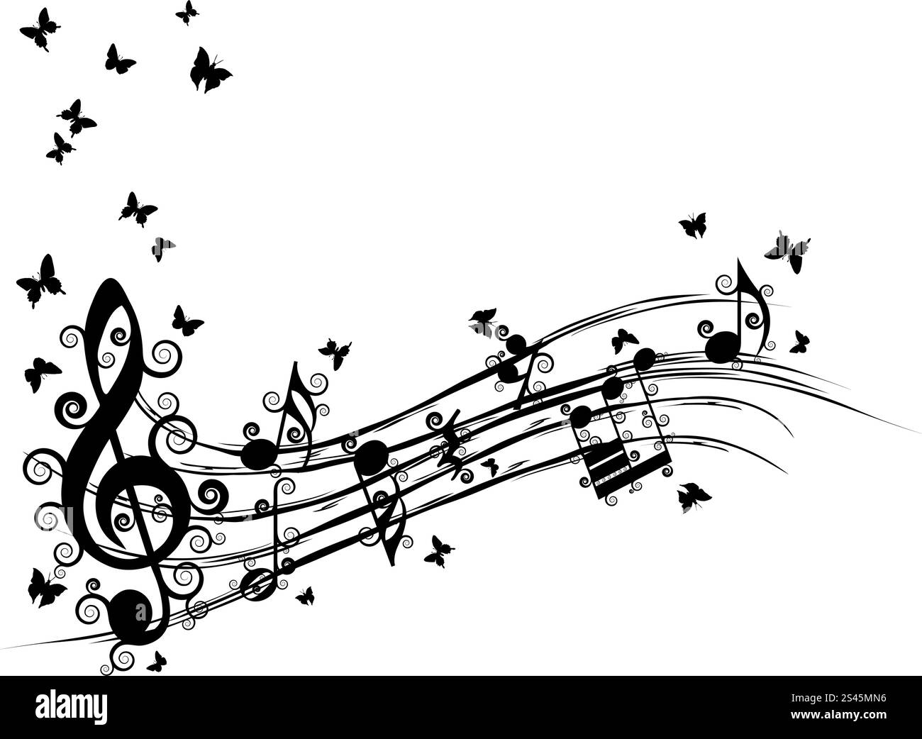 Vector musical notes staff background for design use Stock Vector Image ...