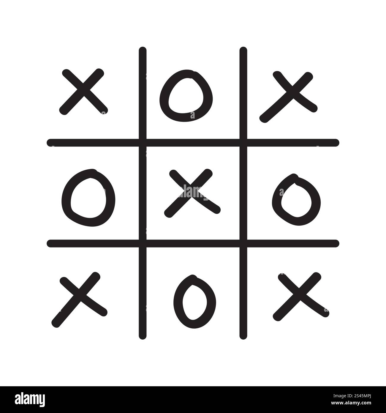Illustration of hand drawn tic-tac-toe game isolated on white ...