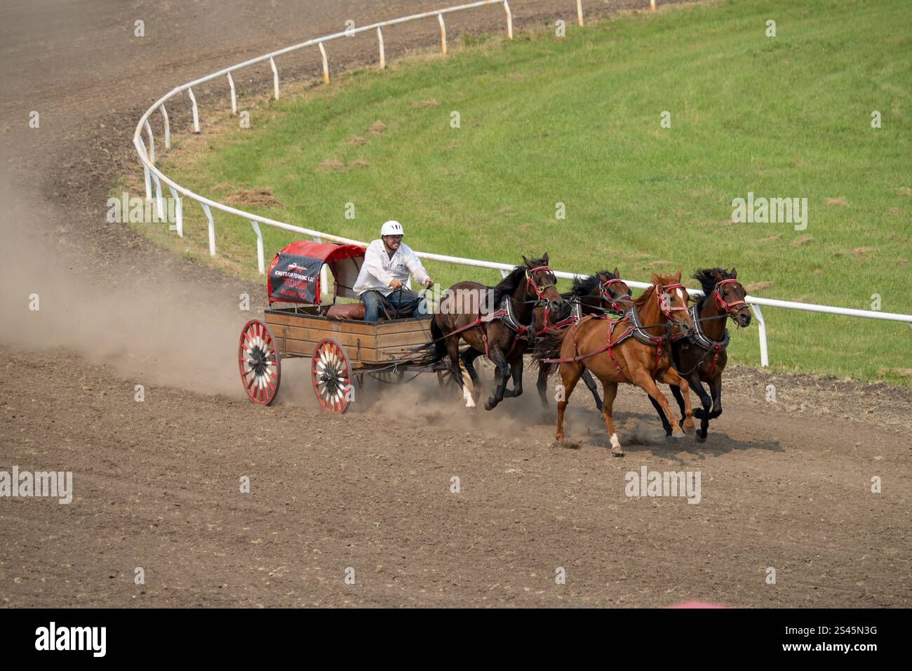 Chuck wagon racing at the Manitoba Stampede in Morris, Manitoba, Canada ...