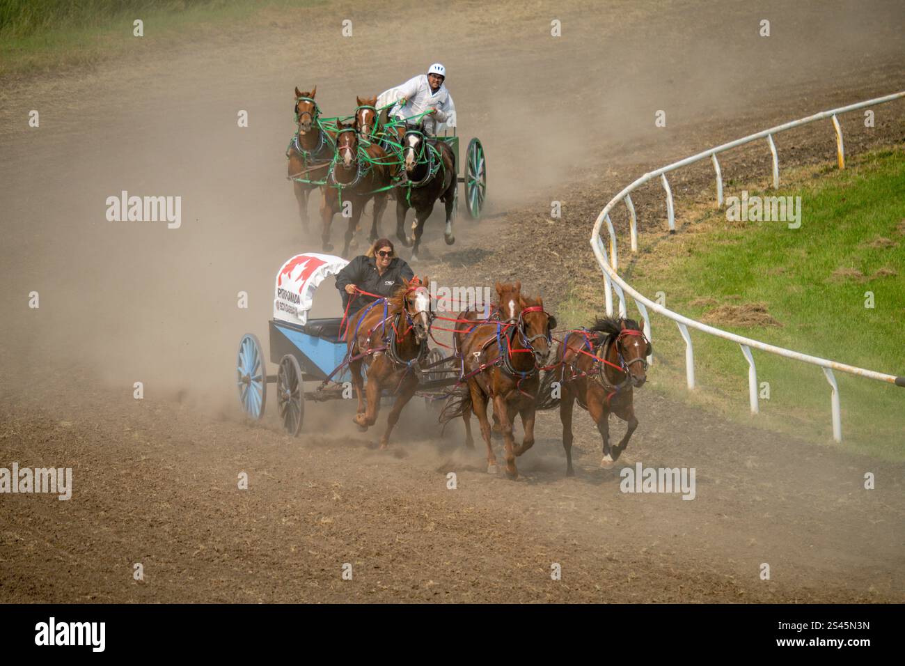 Chuck wagon racing at the Manitoba Stampede in Morris, Manitoba, Canada ...