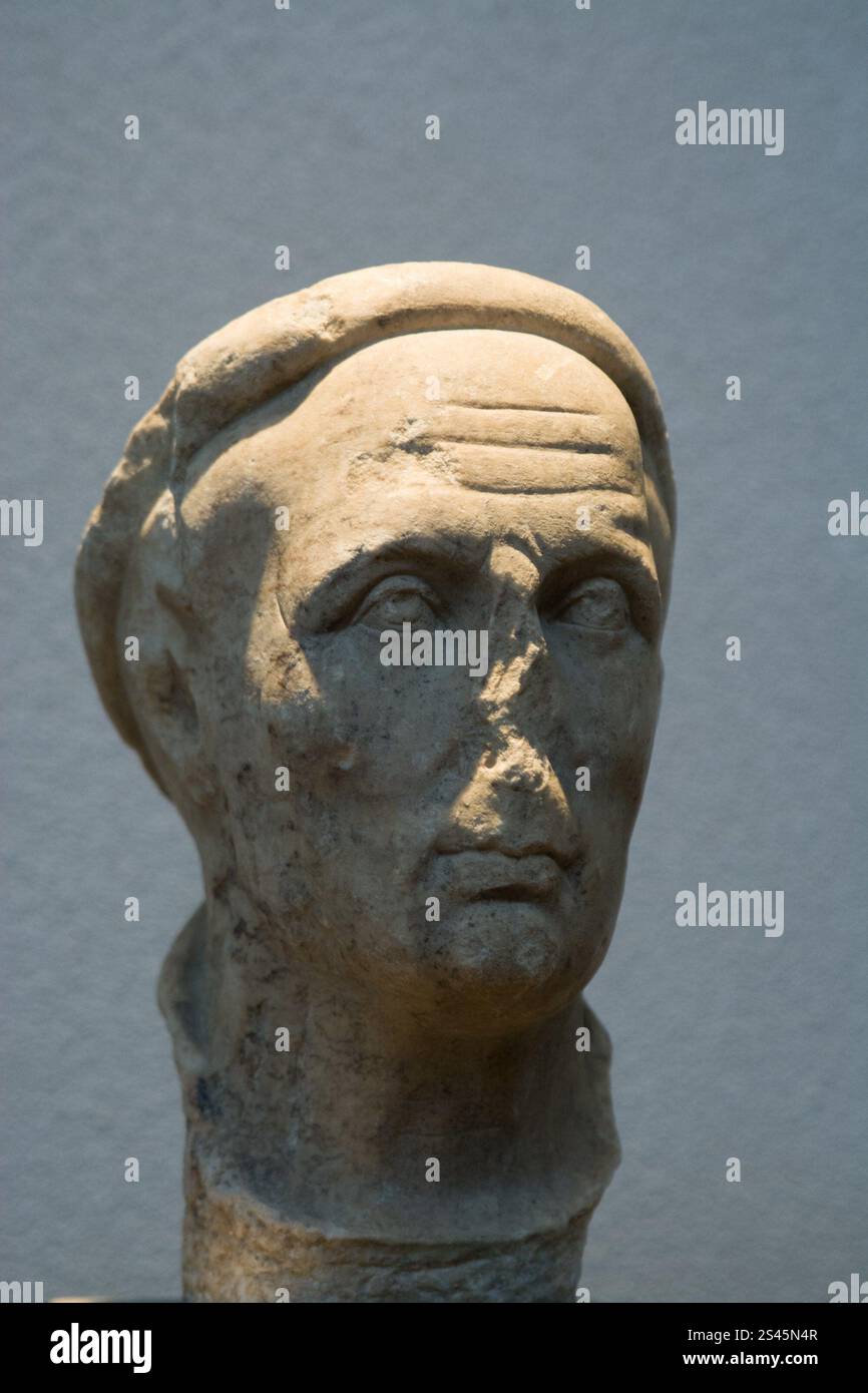 Ancient statues displayed in a Greek museum, showcasing intricate ...