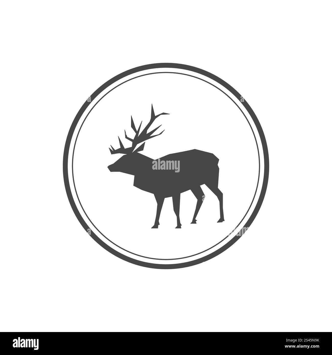 Illustration of origami stag symbol isolated on white background Stock ...