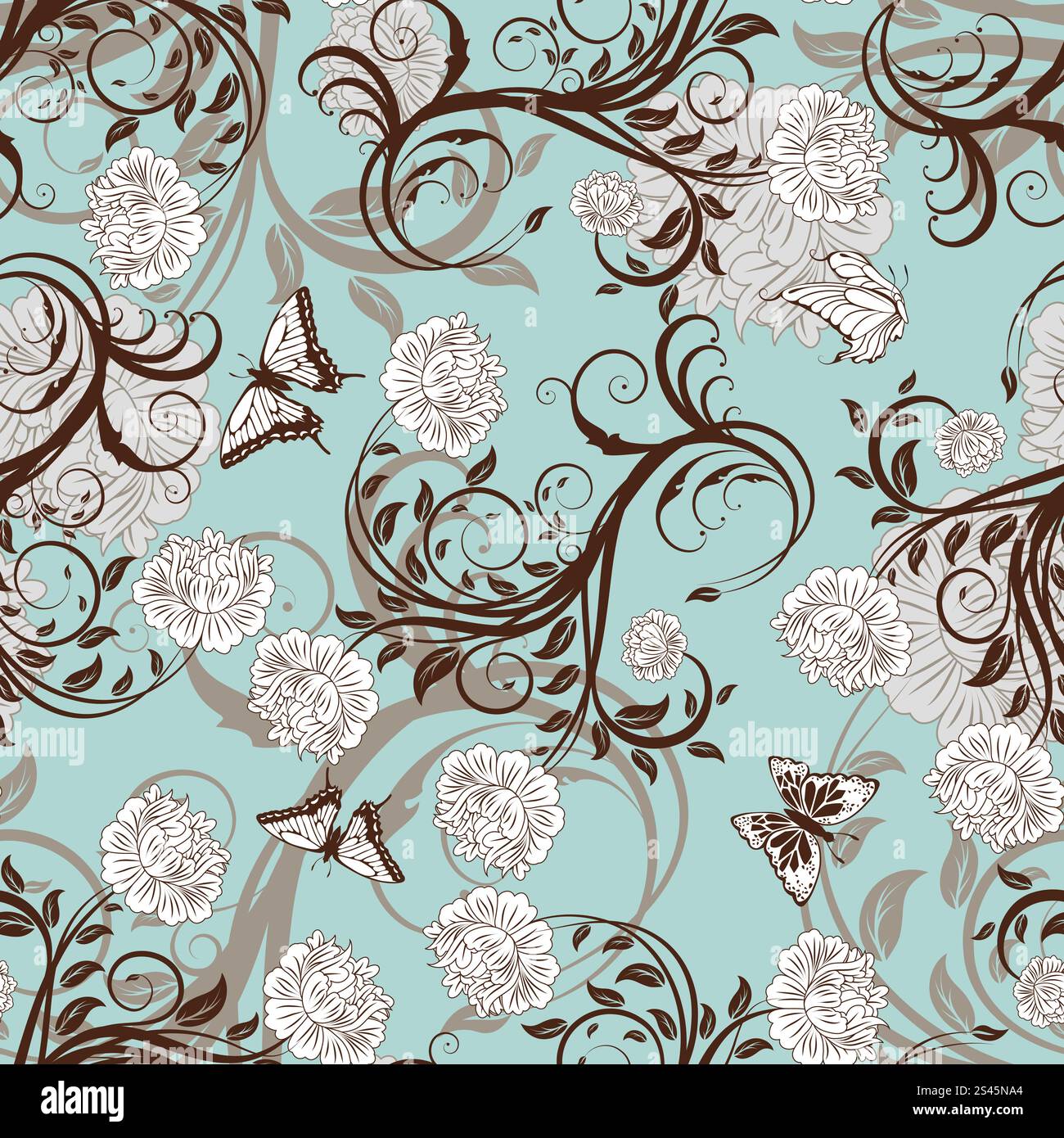 Seamless vector floral pattern. For easy making seamless pattern just ...