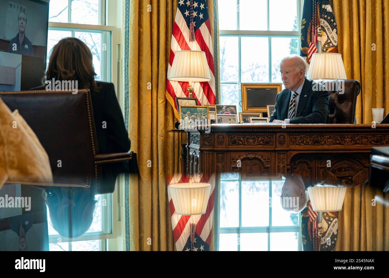 President Joe Biden, joined by Vice President Kamala Harris and White ...