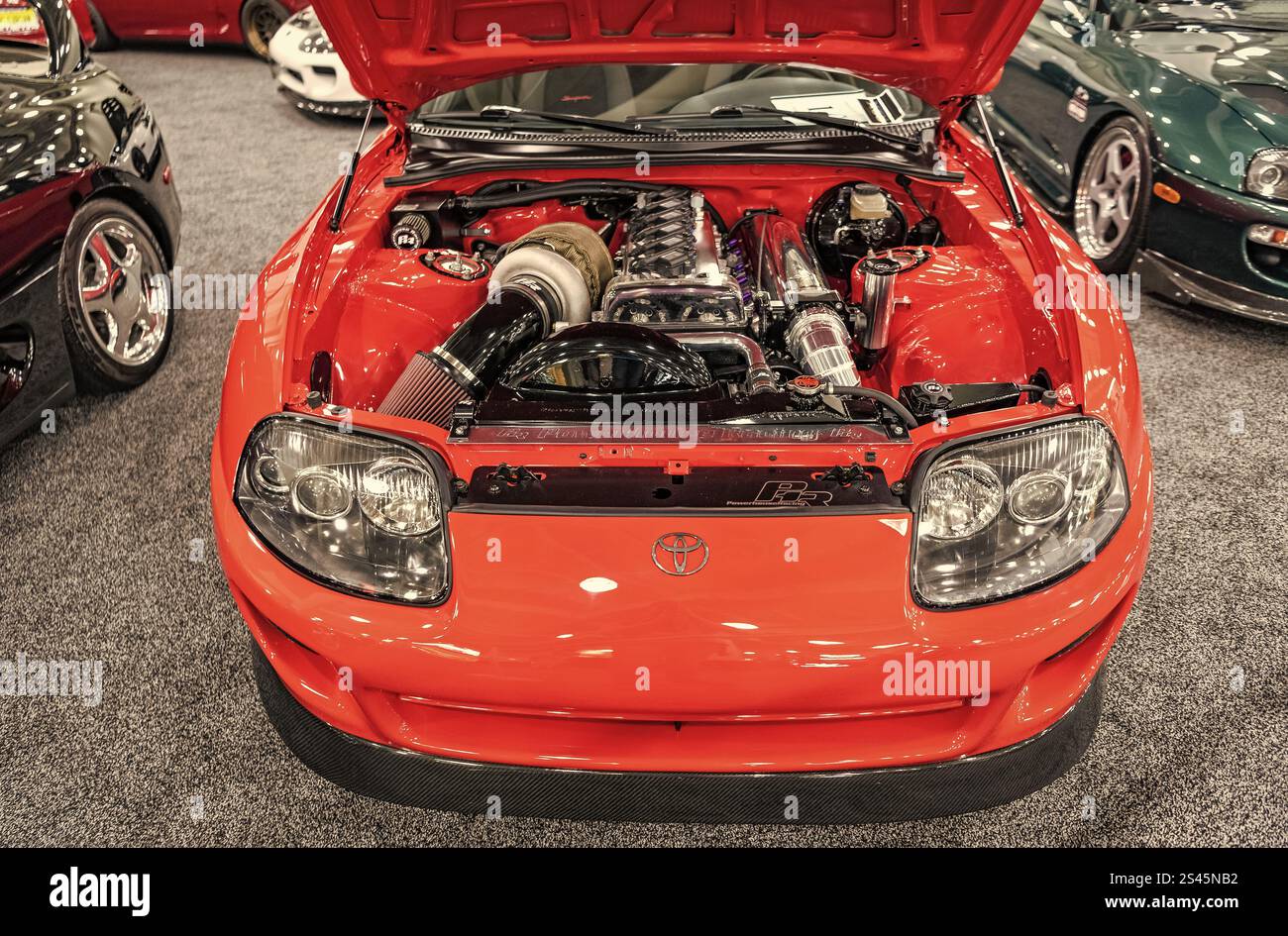 New York City, USA - March 27, 2024: Toyota Supra JZ engine sportscar ...