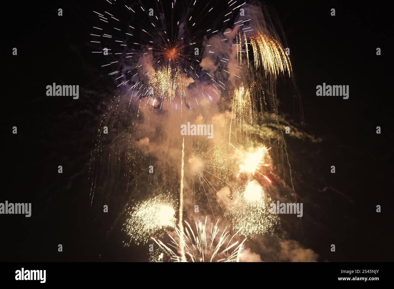 New years eve New York Manhattan fireworks. Fireworks over Manhattan ...