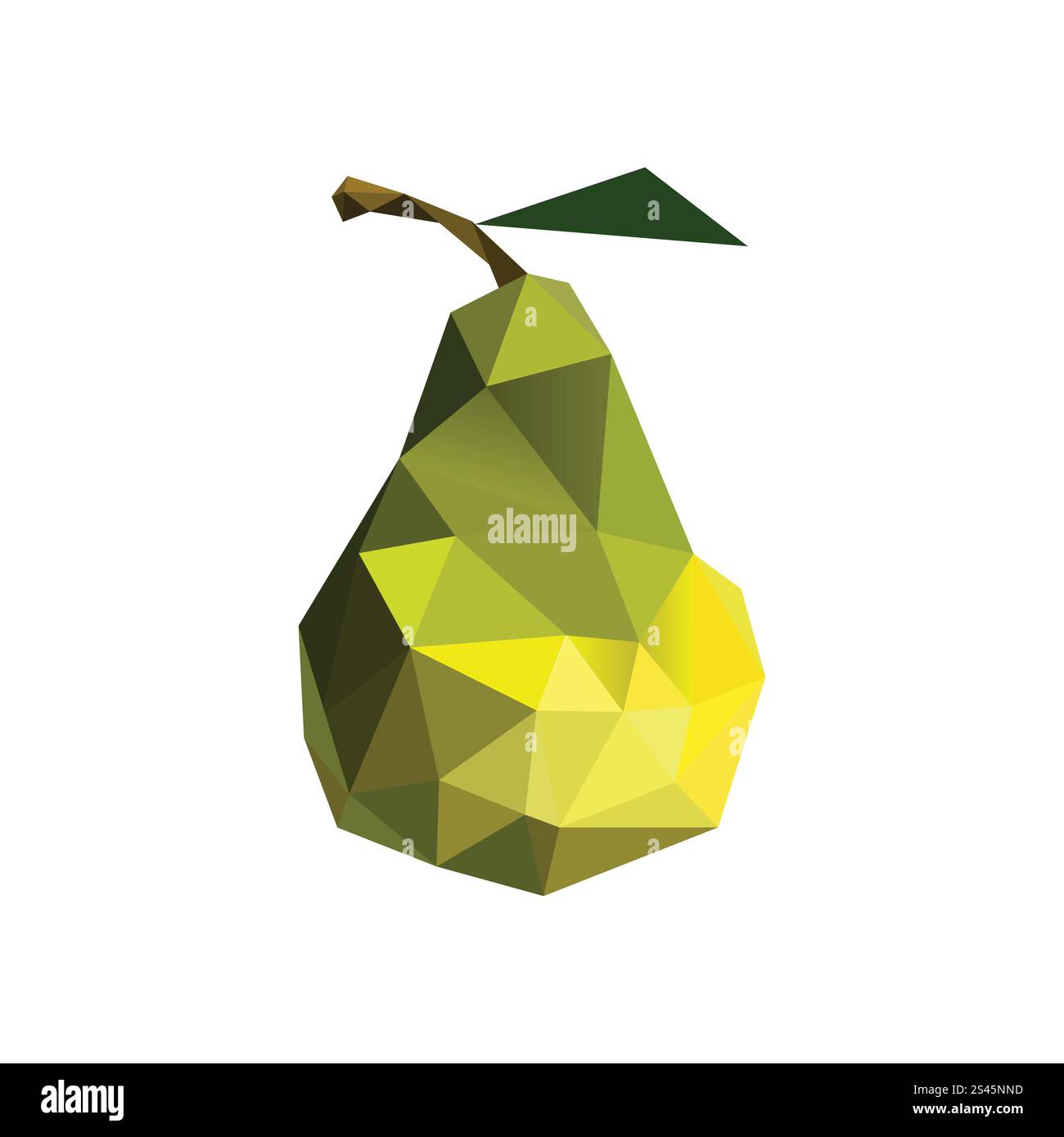 Illustration of abstract origami pear isolated on white background ...