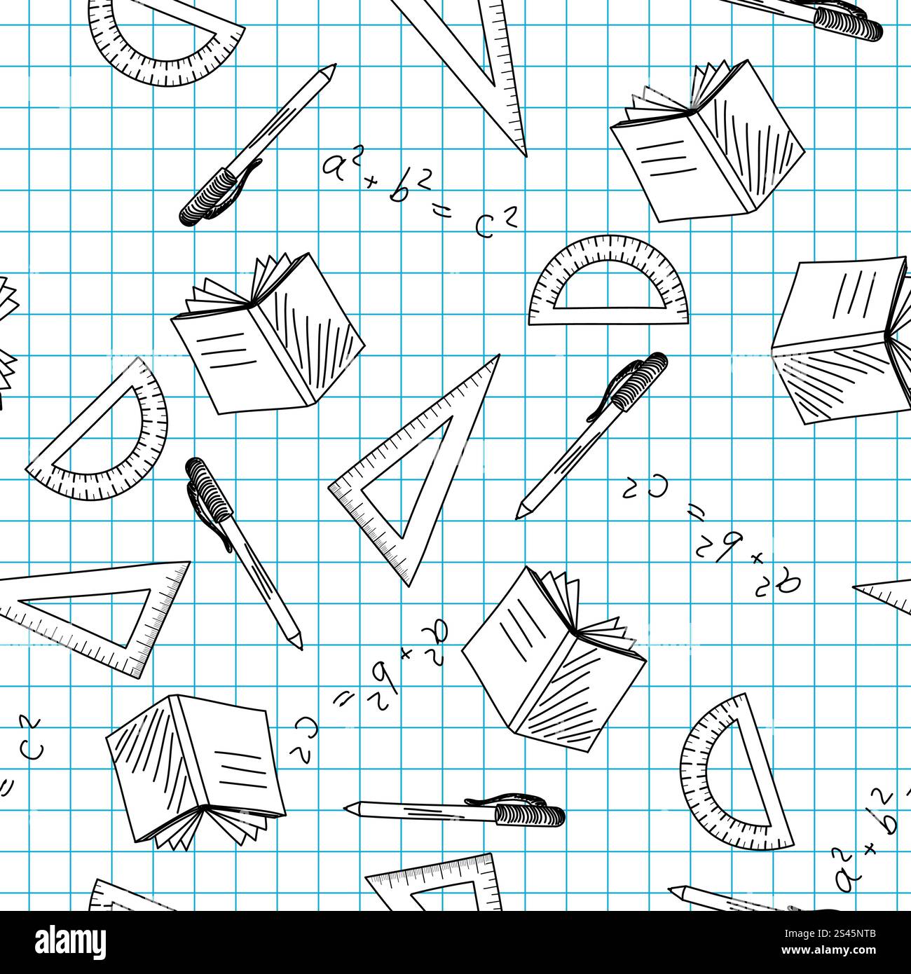 Back to school theme seamless background. Vector illustration Stock ...