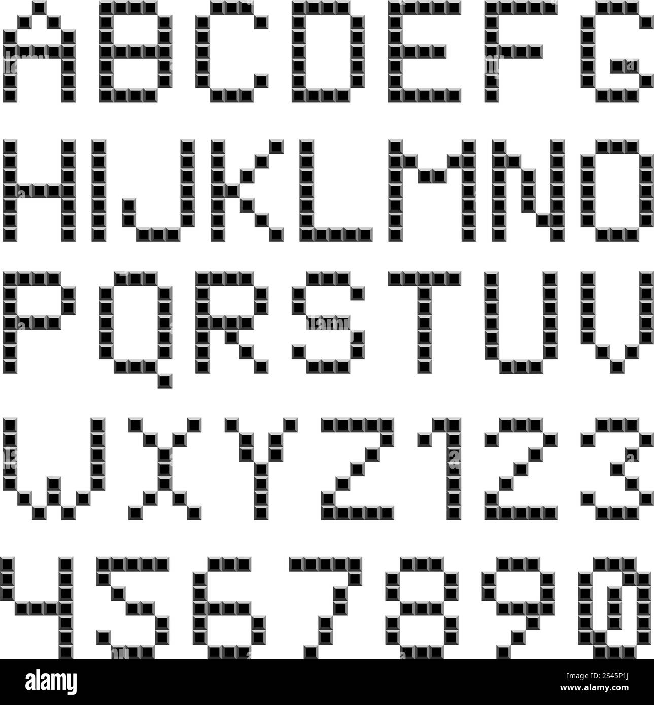 Square box styled font set. EPS 10 vector illustration without ...