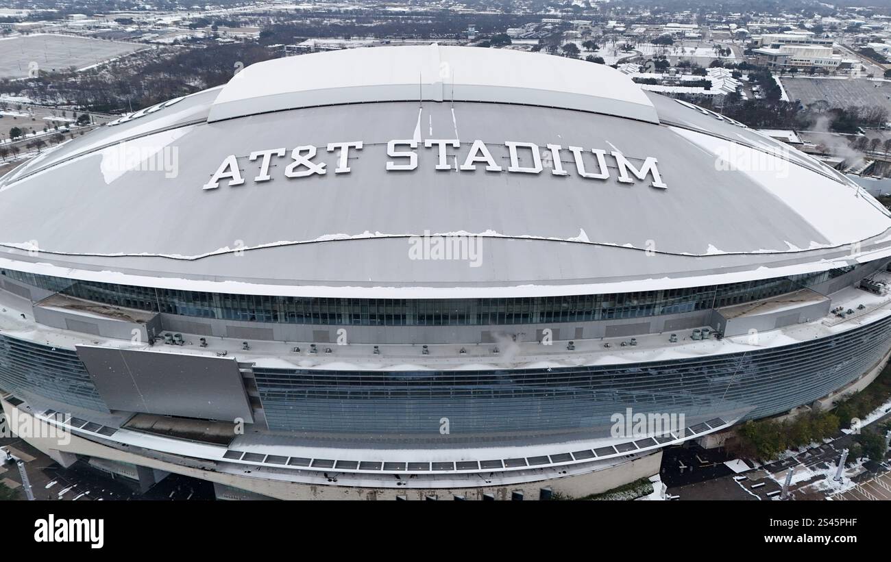 January 10, 2025, Dallas, Texas, USA: An aerial view of AT&T Stadium ...