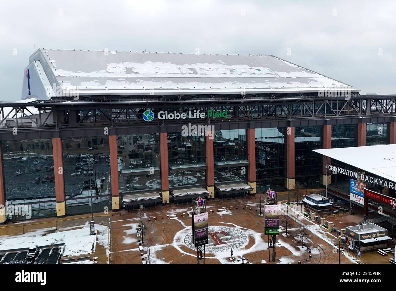 Dallas, Texas, USA. 10th Jan, 2025. An aerial view of Globe Life Field ...
