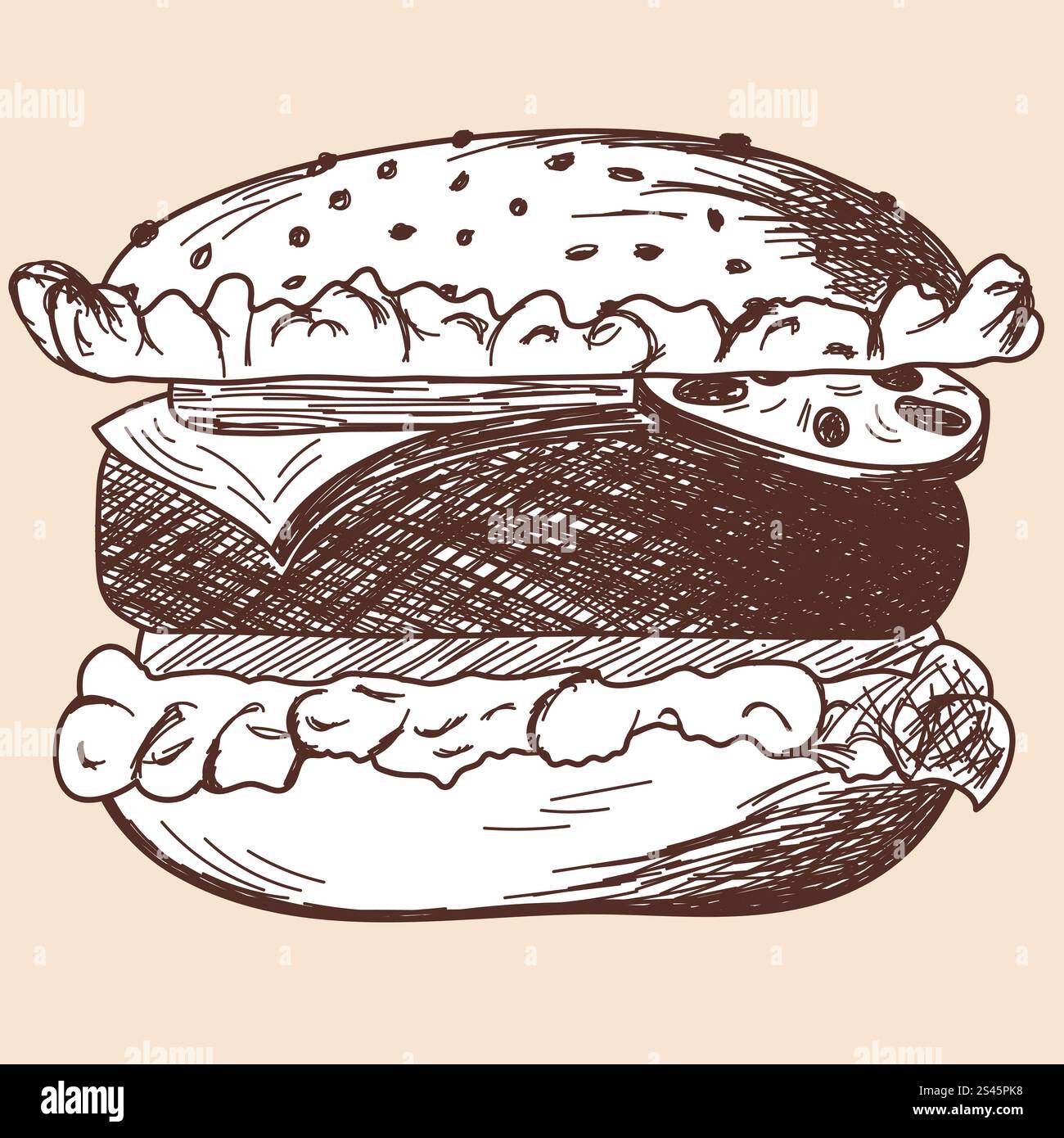 Hamburger sketch. EPS 10 vector illustration without transparency Stock ...