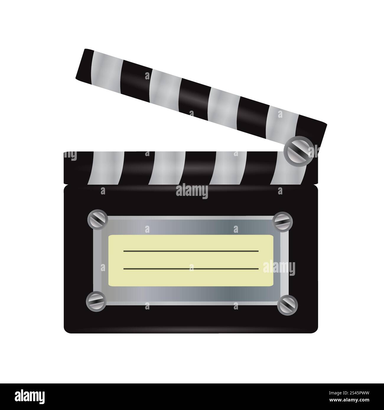 Illustration of realistic movie clapper isolated on white background ...