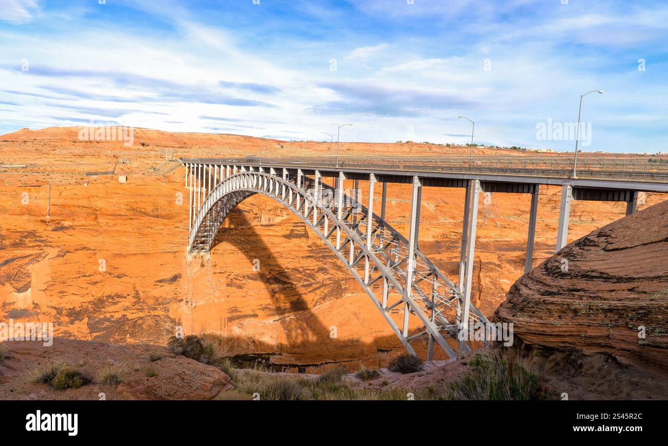 View to Glen Canyon Dam Bridge from the Carl Hayden Visitor Center ...