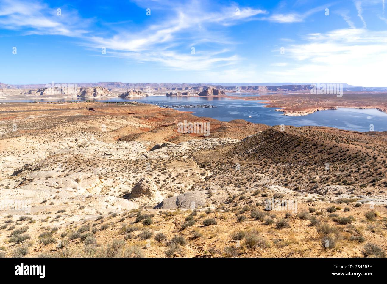 View to Lake Powell near City of Page from the Wahweap overlook point ...