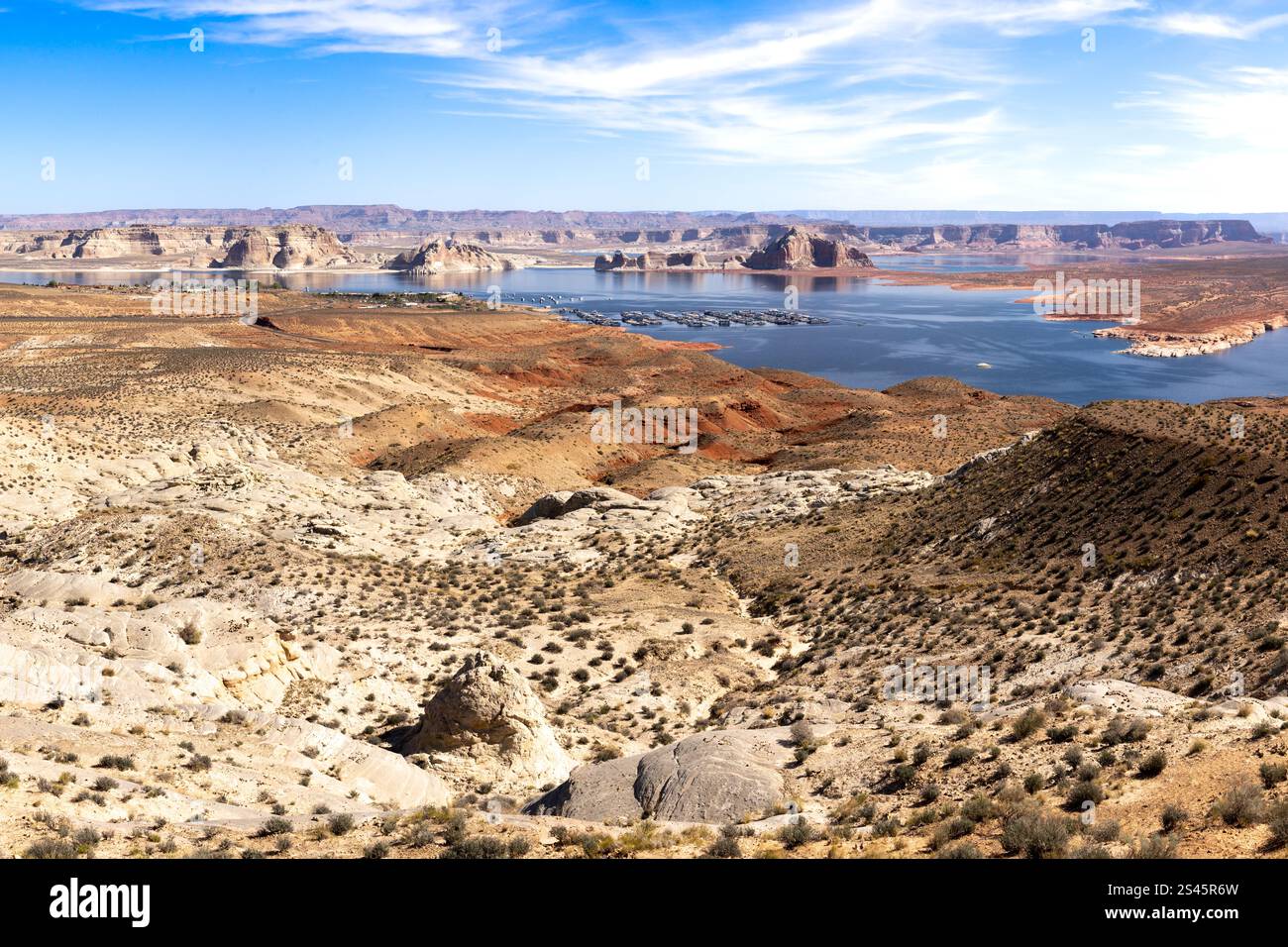 Panorama view to Lake Powell near City of Page from the Wahweap ...