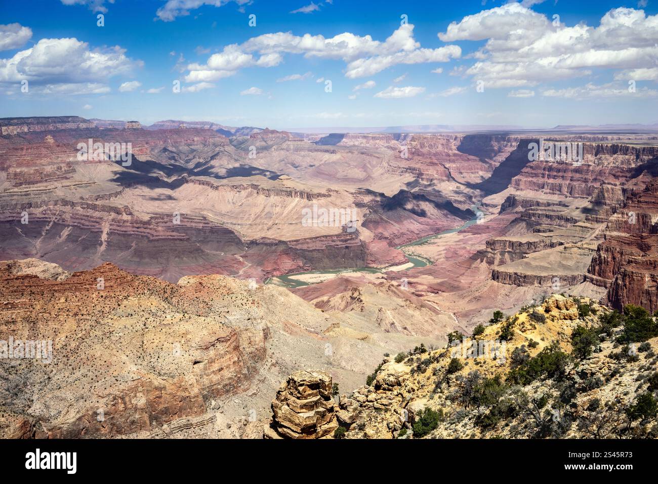 View to Calorado river at Grand Canyon from Desert View Point Stock ...
