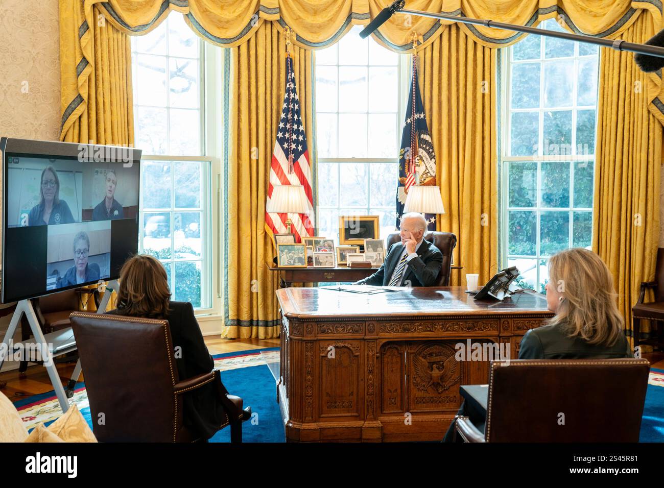 President Joe Biden, joined by Vice President Kamala Harris and White ...