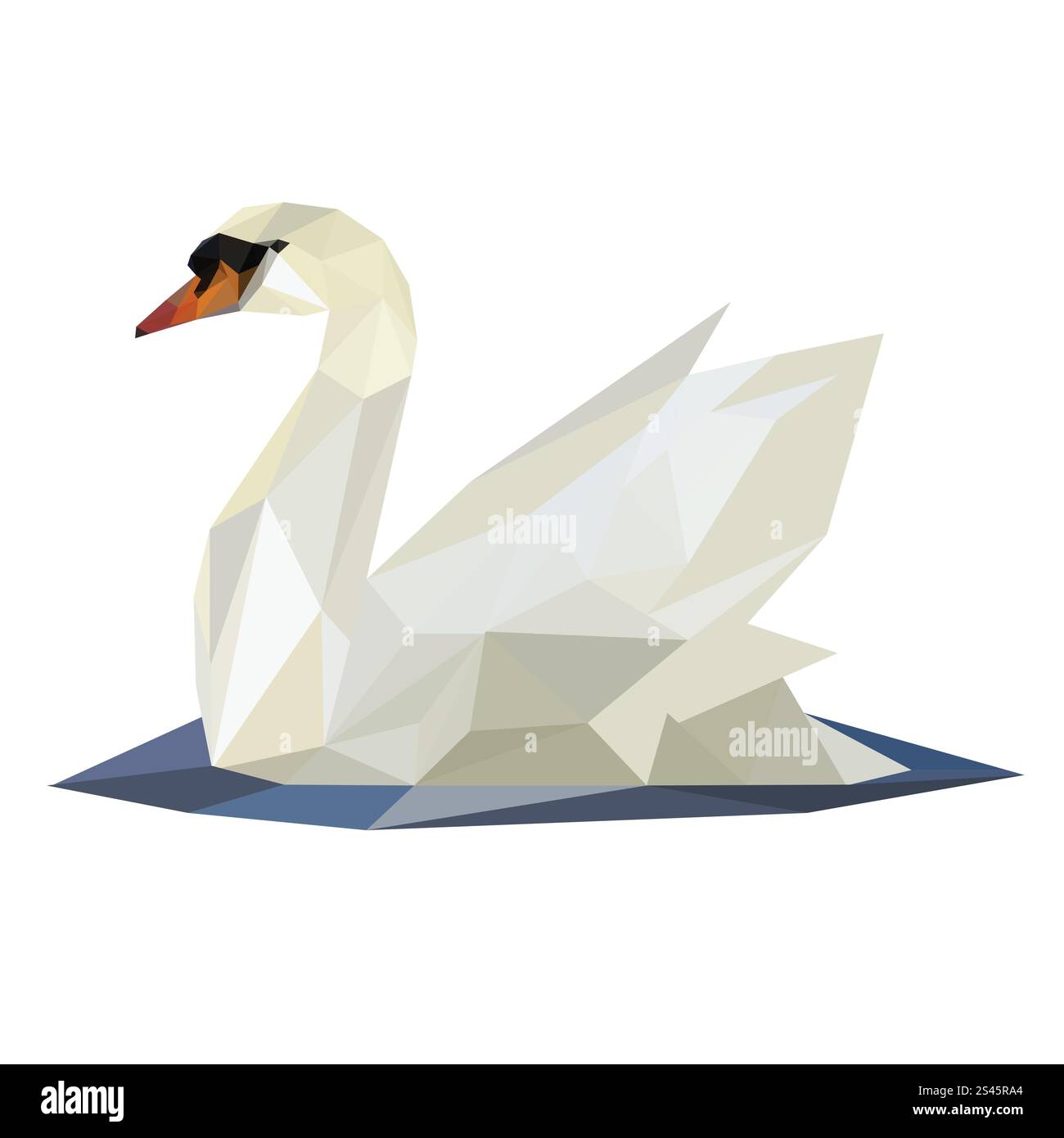 Illustration of abstract origami swan on lake Stock Vector Image & Art ...