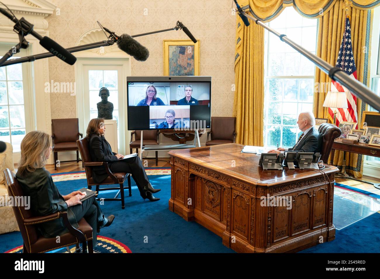President Joe Biden, joined by Vice President Kamala Harris and White ...