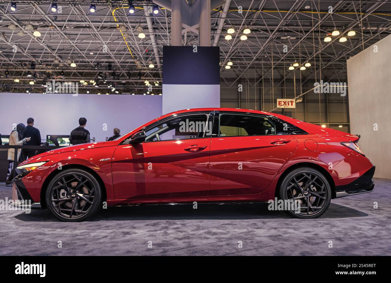 New York City, USA - March 27, 2024: Hyundai Elantra N Line sportscar ...