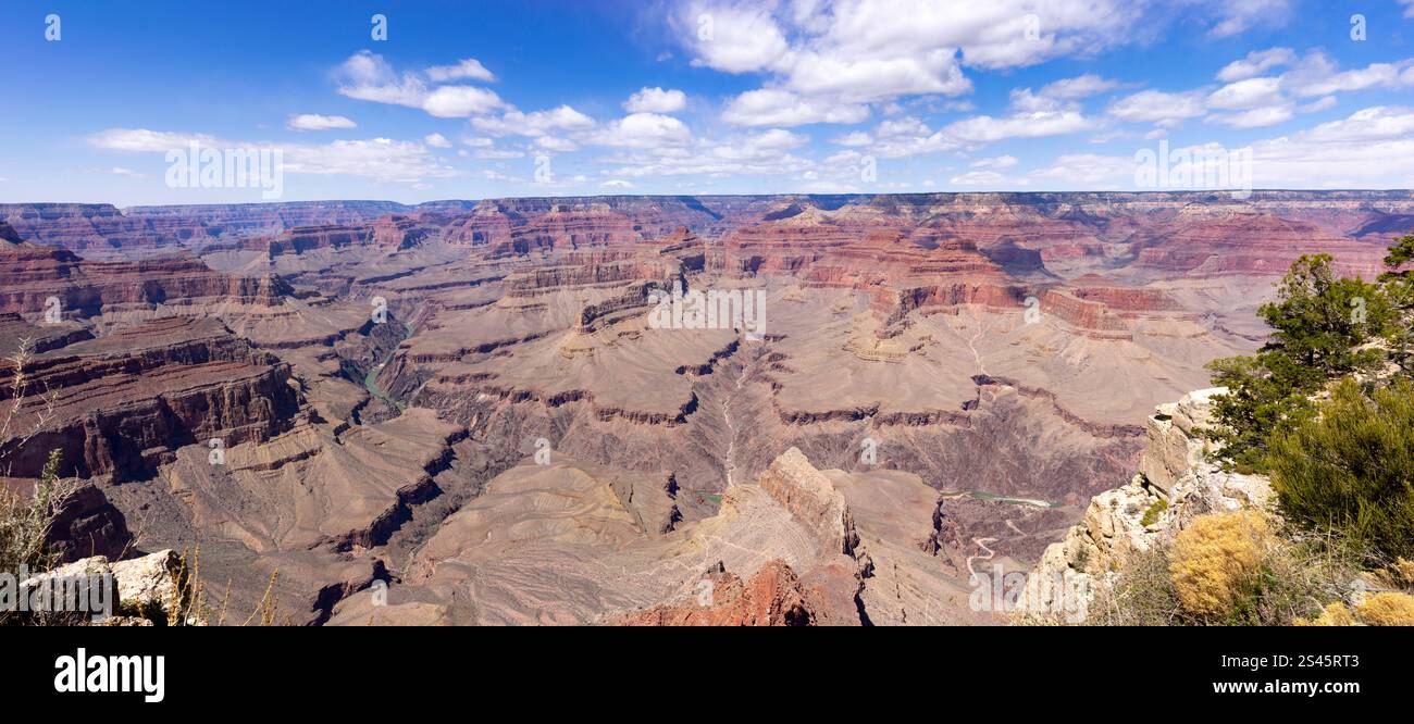 Grand canyon panorama landscape view with calorado river rapid, Arizona ...
