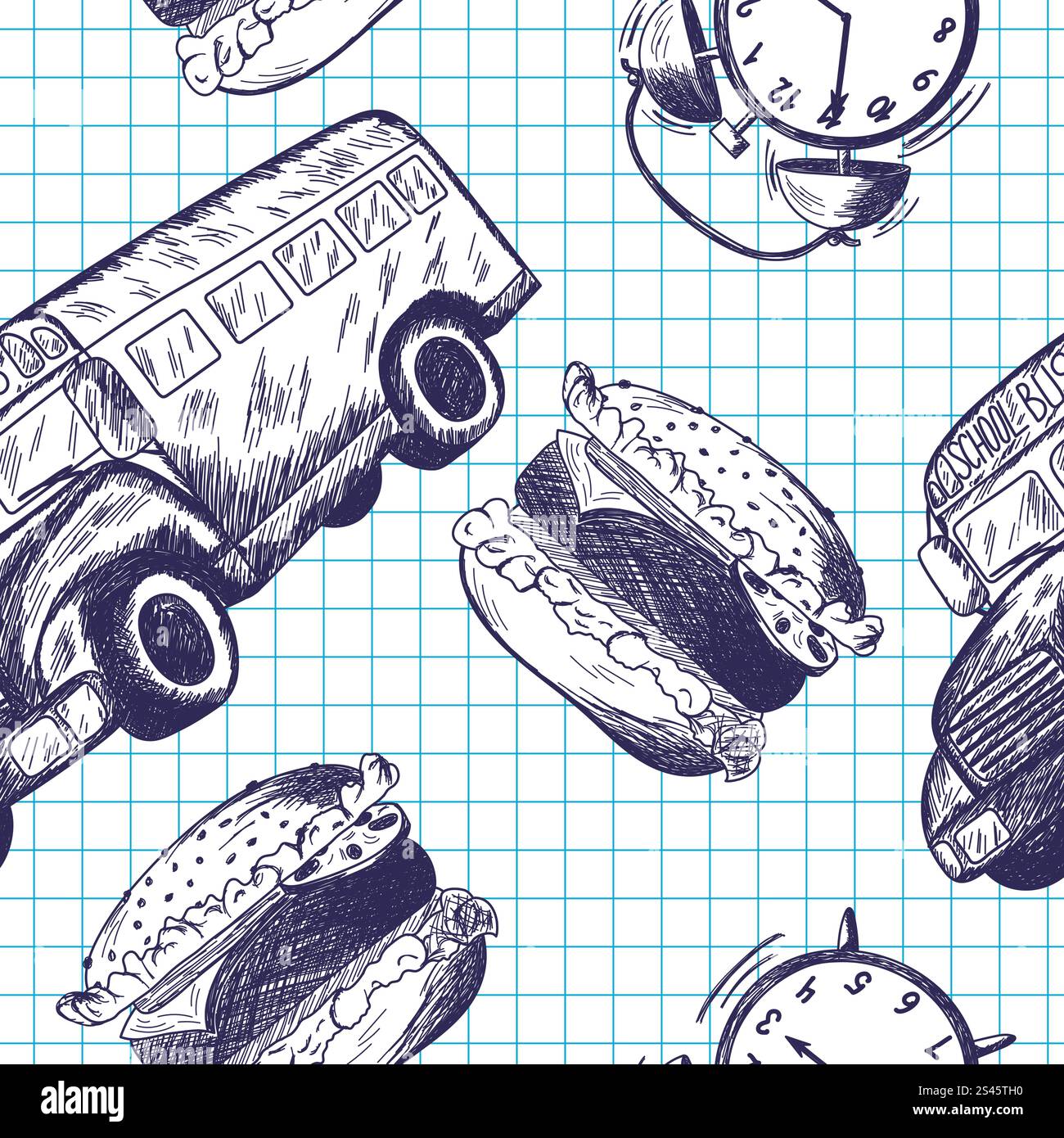 Back to school theme seamless background. Vector illustration Stock ...