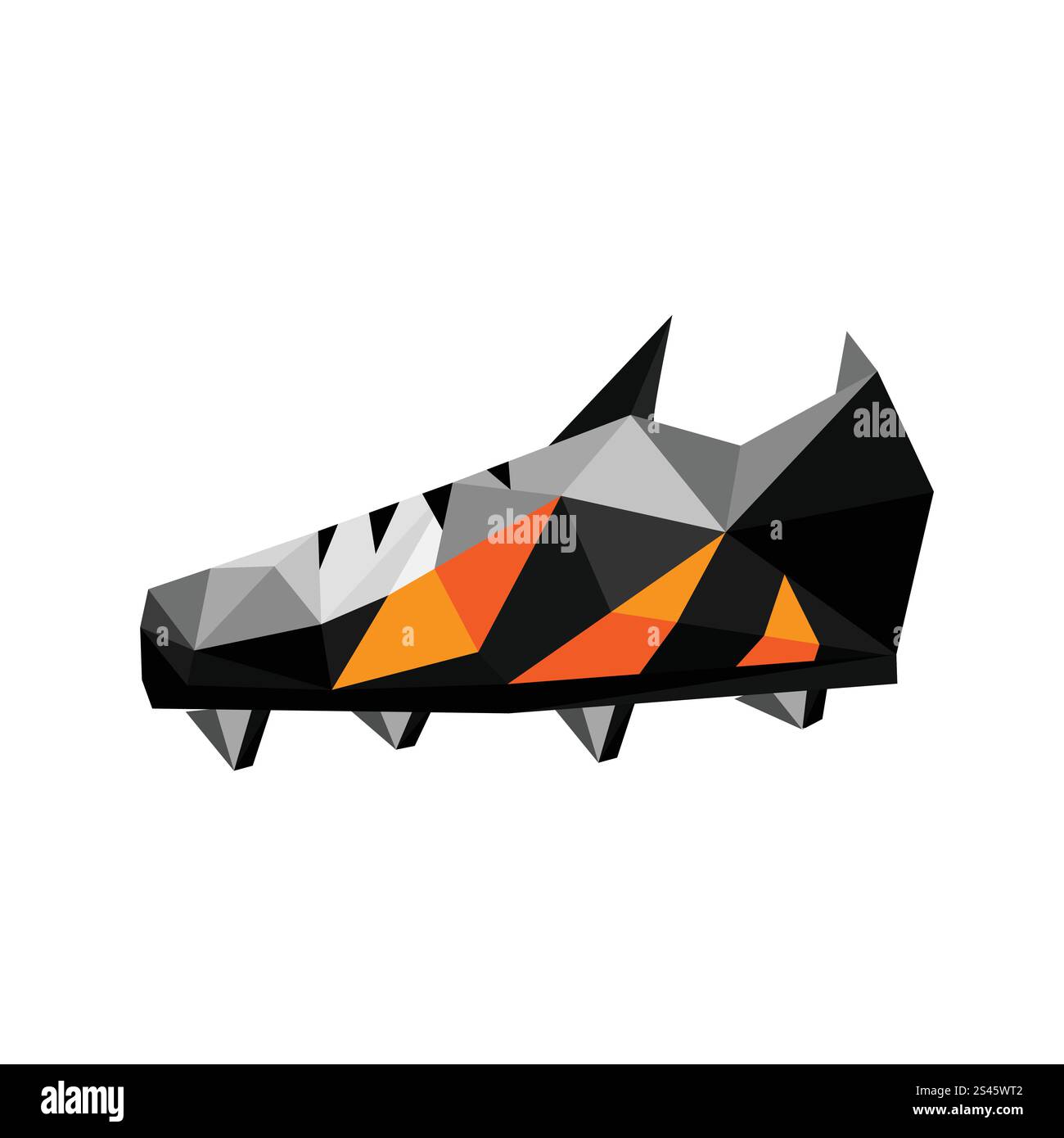 Illustration of abstract soccer polygonal shoes on white background ...