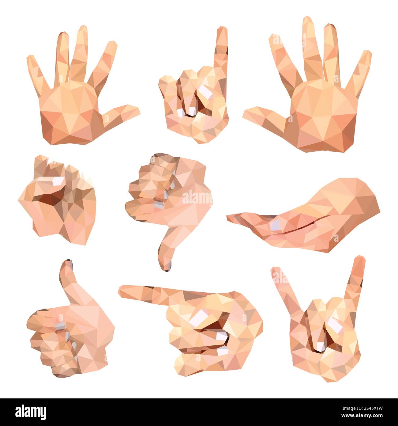 Illustration of geometric polygonal hands Stock Vector Image & Art - Alamy