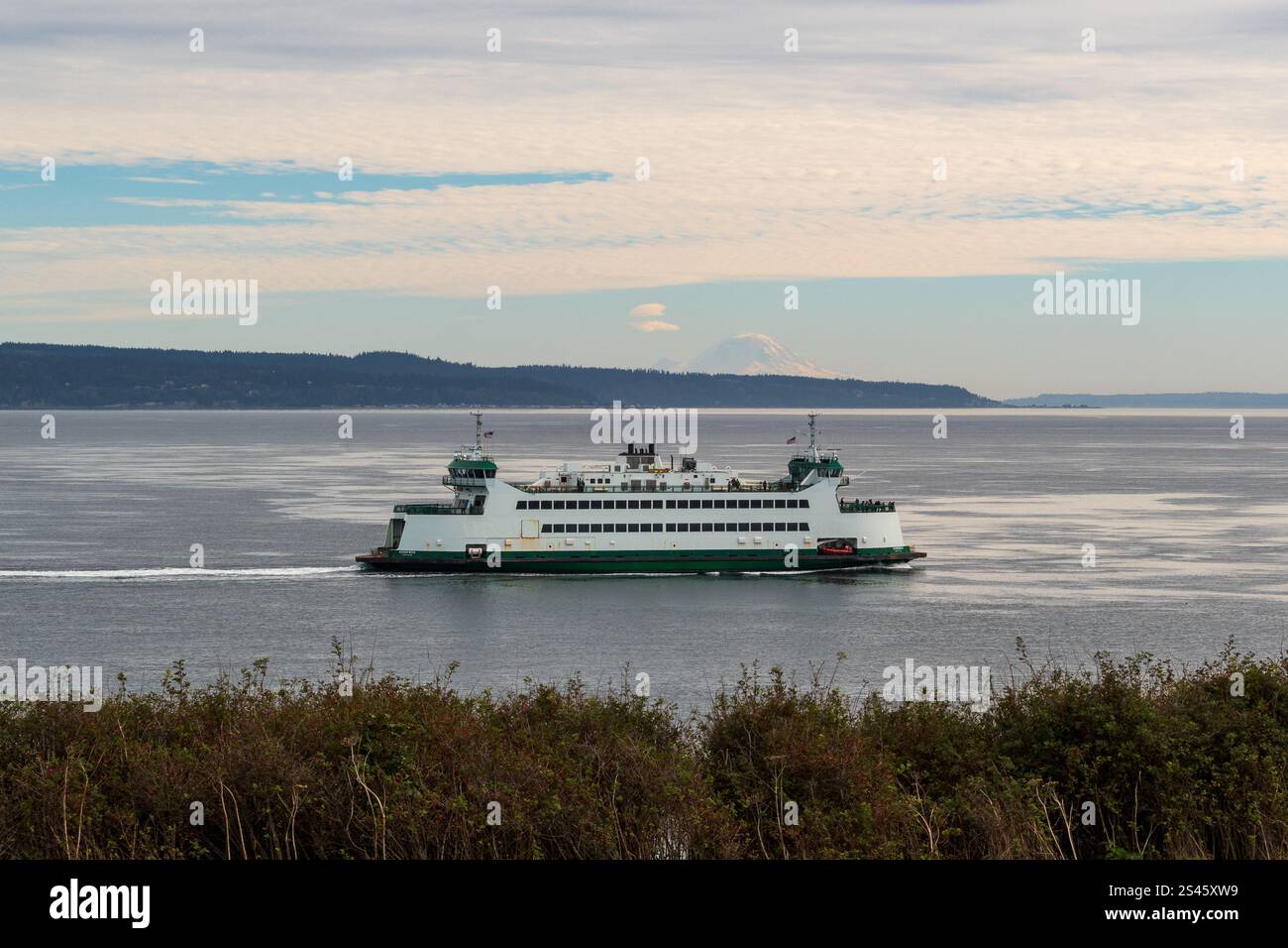 Coupeville, WA / USA - 05 Oct 2024: A Washington State Ferry sails past ...