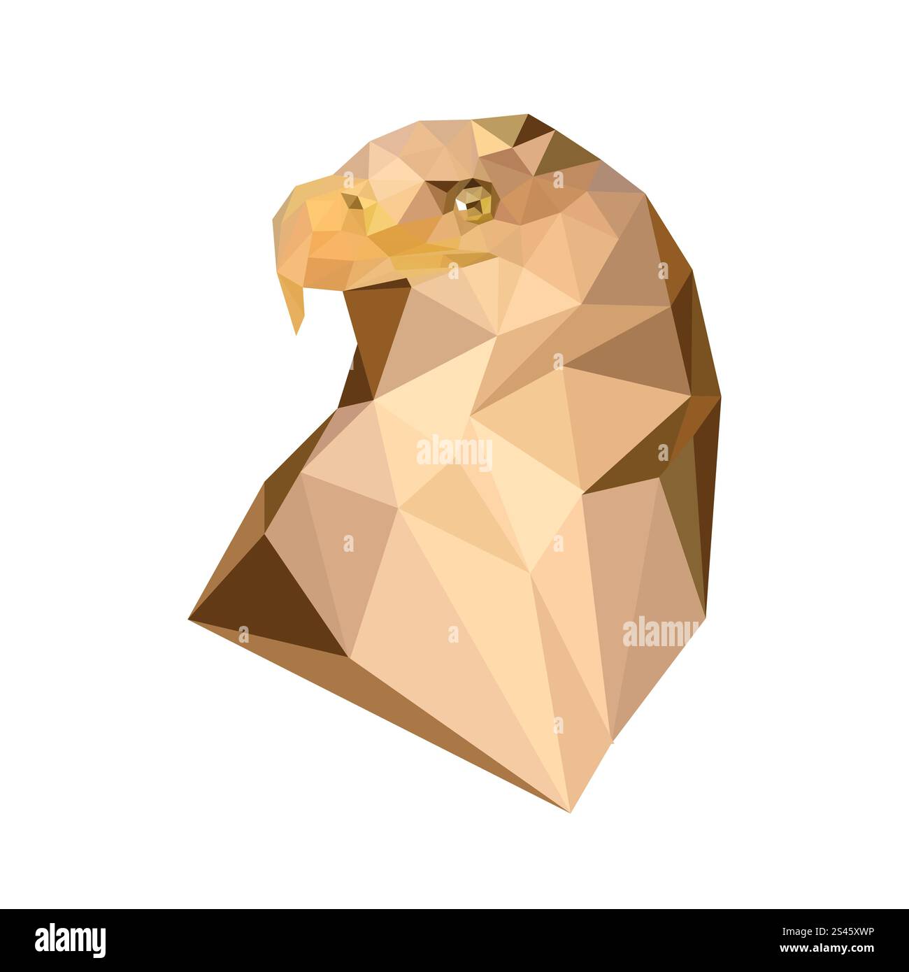 Illustration of geometric polygonal royal eagle portrait on white ...