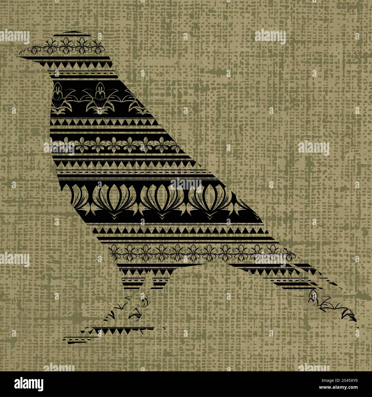 Illustration of vintage aboriginal raven pattern Stock Vector Image ...