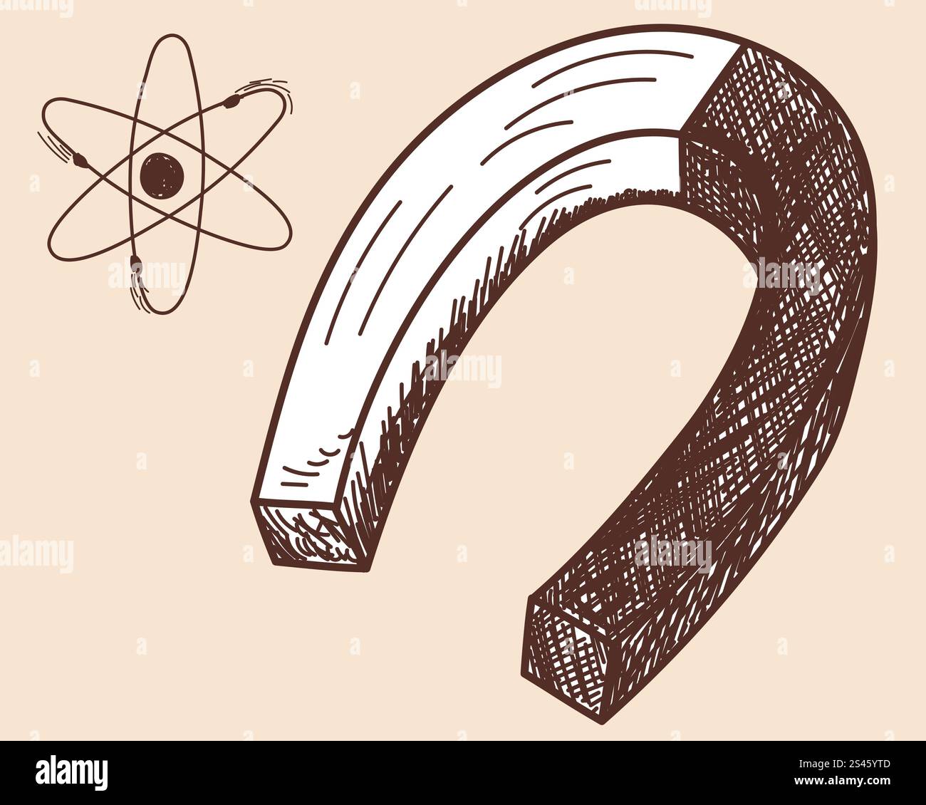 Magnet sketch. EPS 10 vector illustration without transparency Stock ...