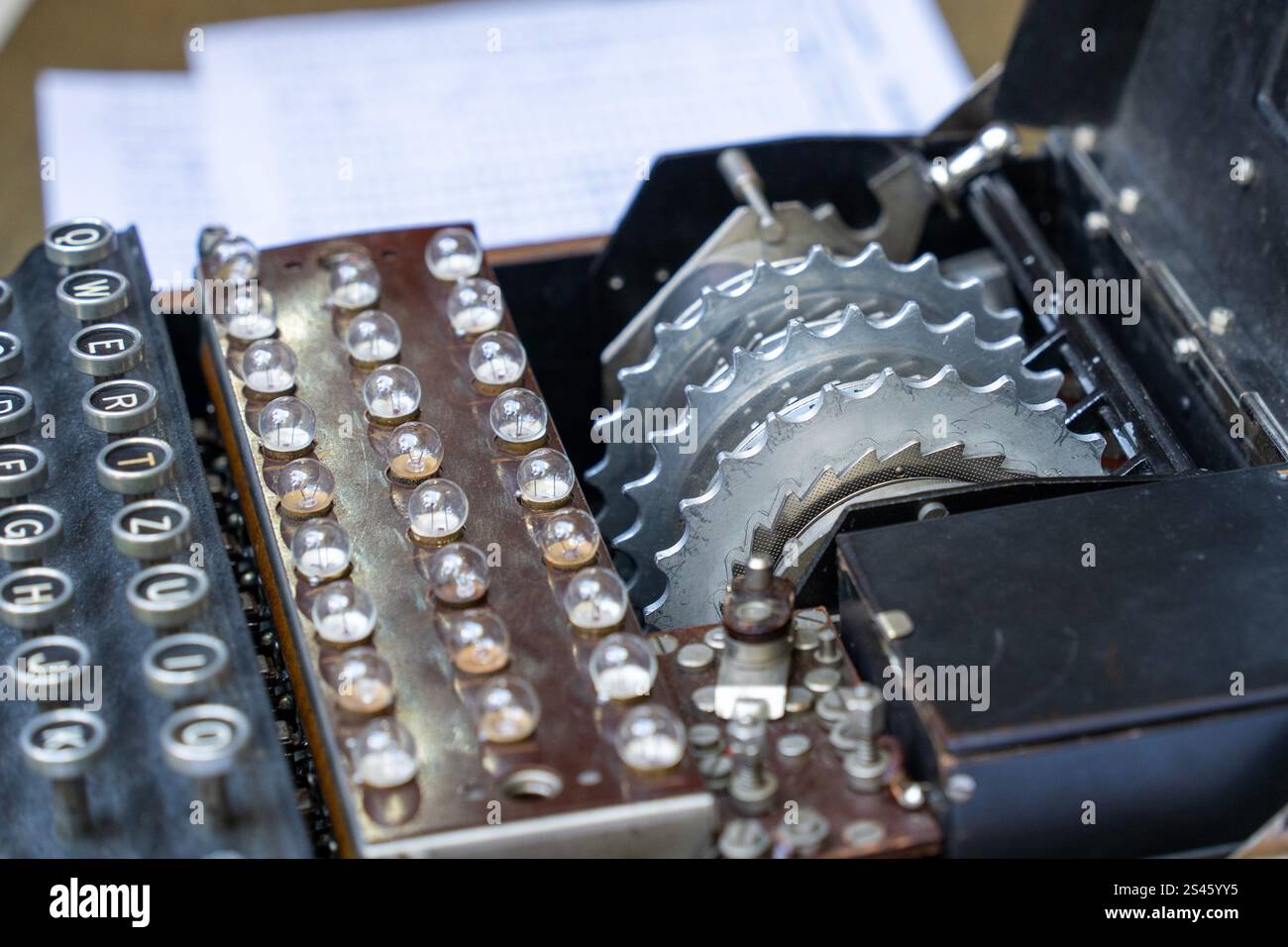 German Enigma machine encryption device from World War II Stock Photo ...