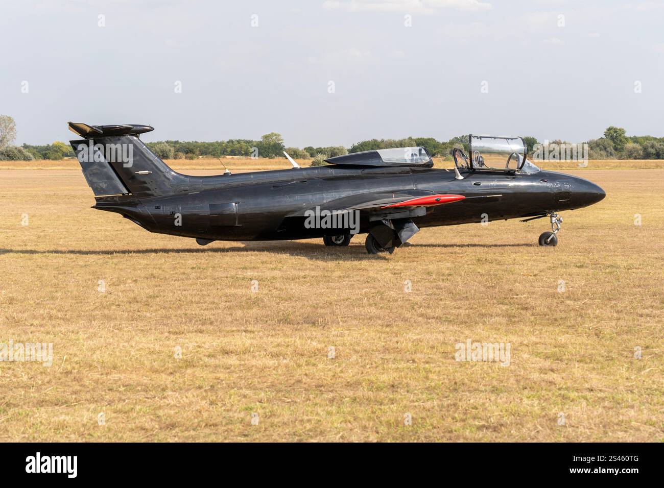 Czechoslovak-made L-29 Dolphin old black jet training military aircraft ...