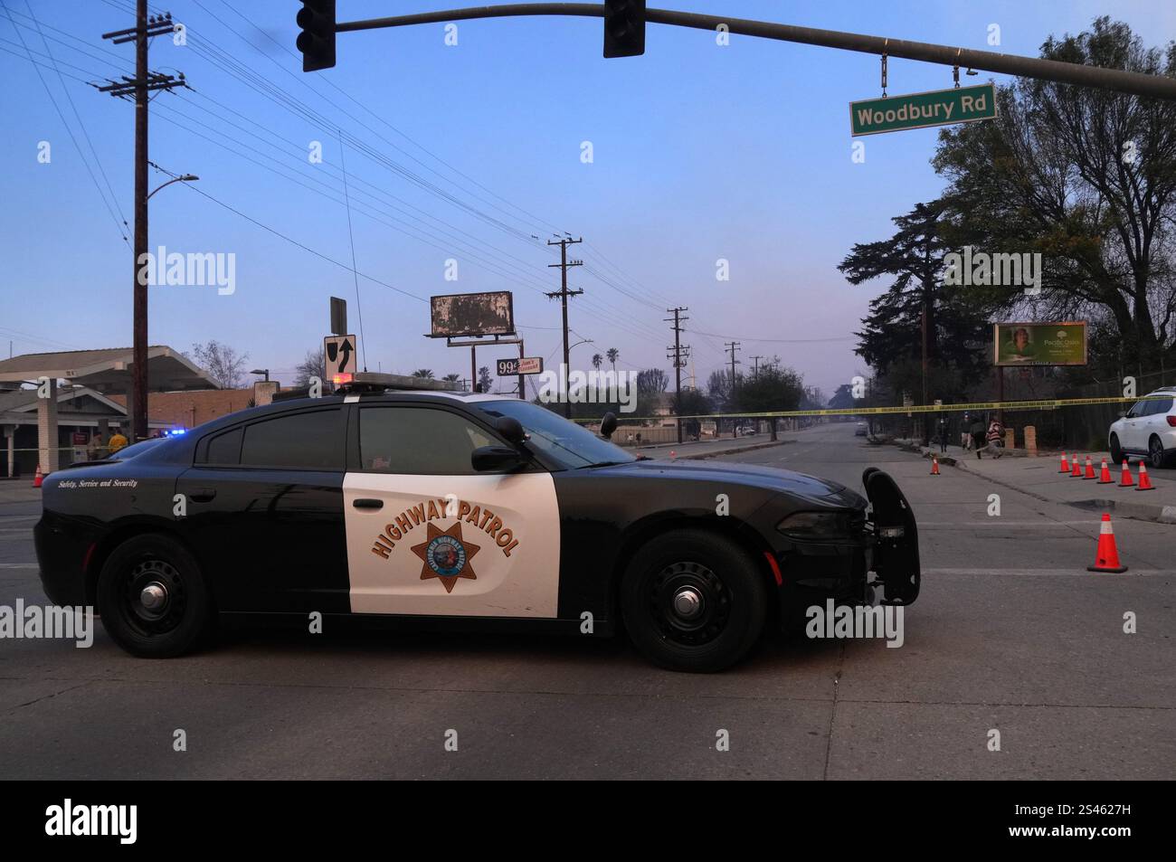 Altadena, United States. 09th Jan, 2025. A California Highway Patrol ...