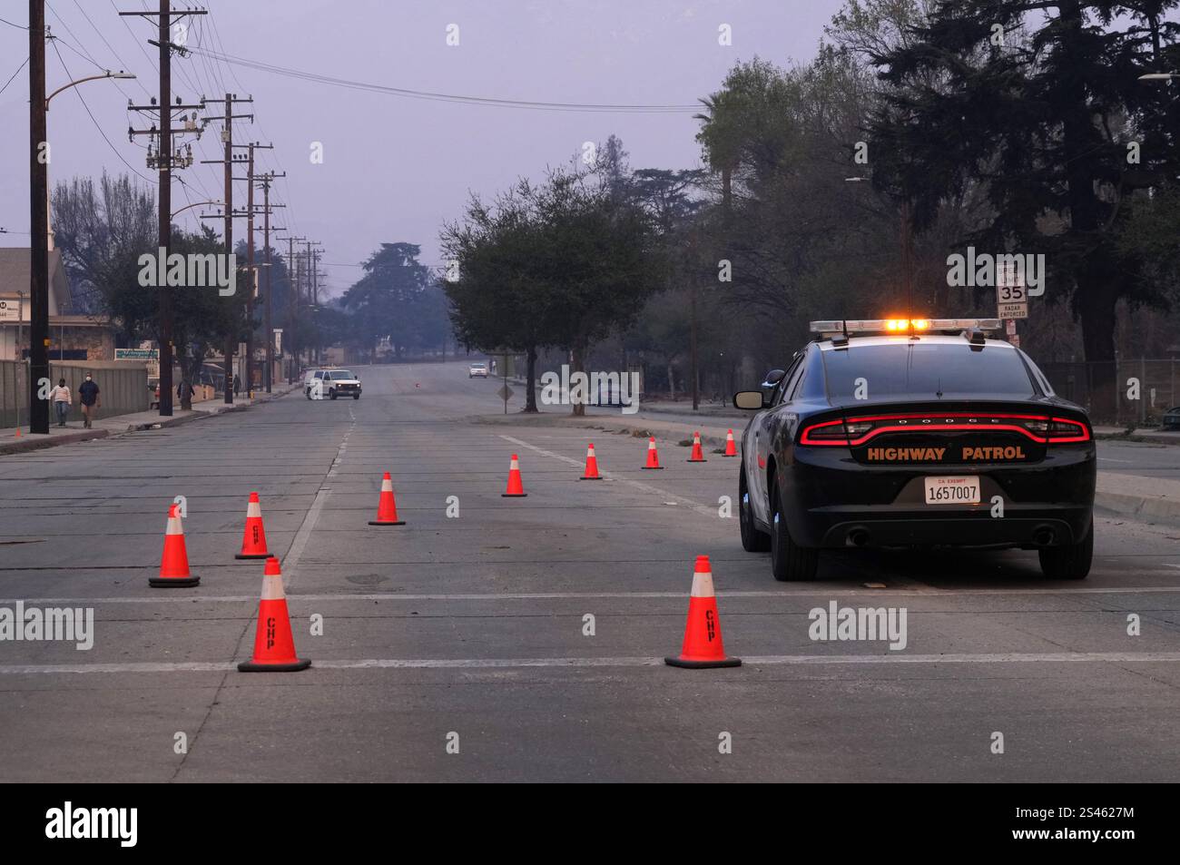 Altadena, United States. 09th Jan, 2025. A California Highway Patrol ...