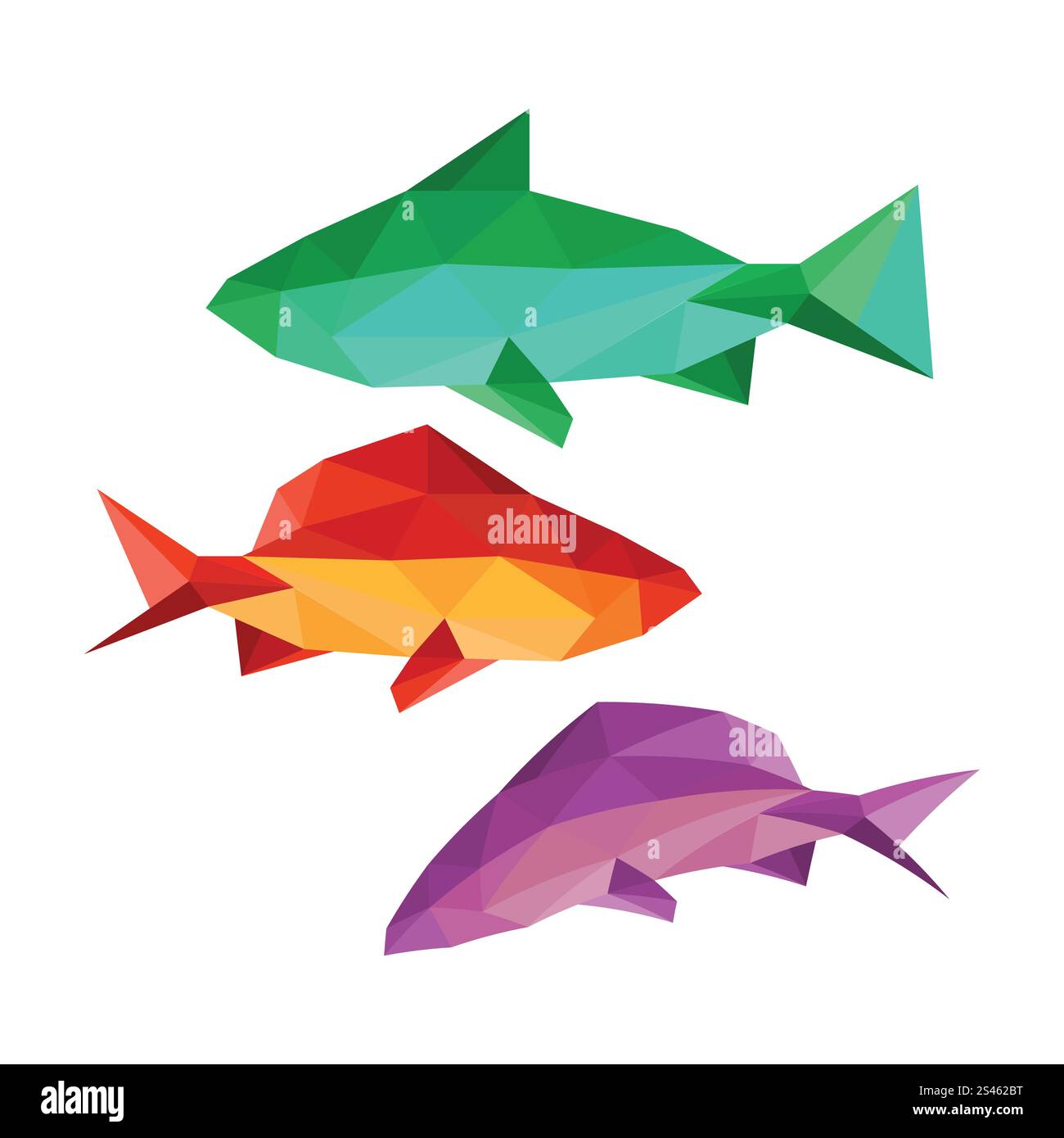 Origami fish isolated on Stock Vector Images - Alamy