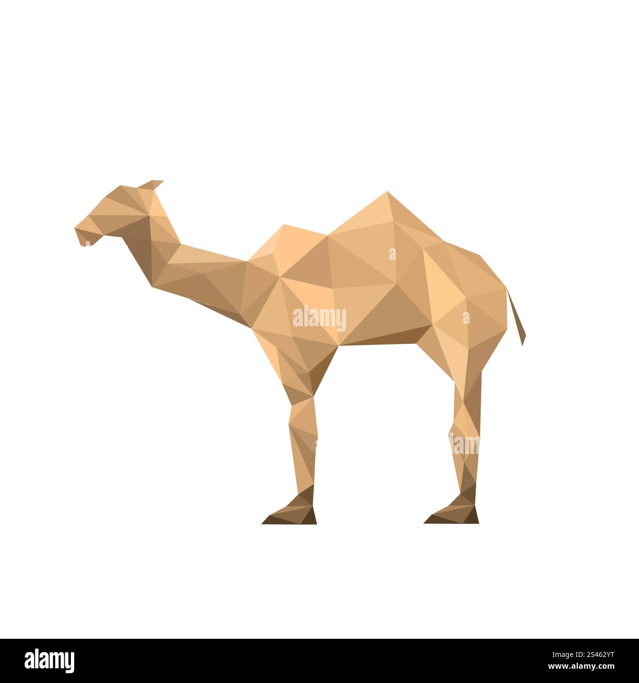 Illustration of abstract origami camel isolated on white background ...