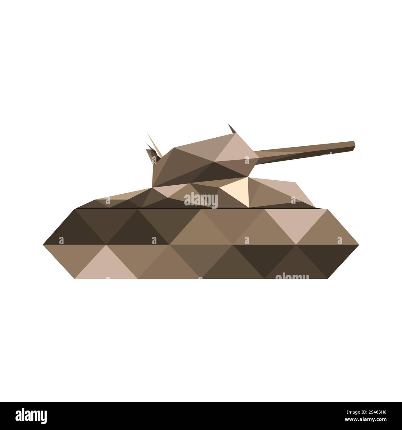 Illustration of abstract origamil tank isolated on white background ...