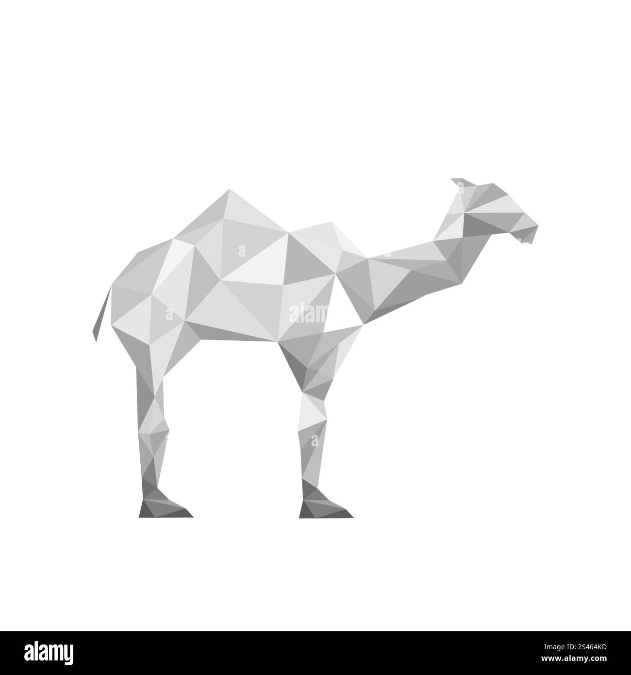 Illustration of paper origami camel isolated on white background Stock ...
