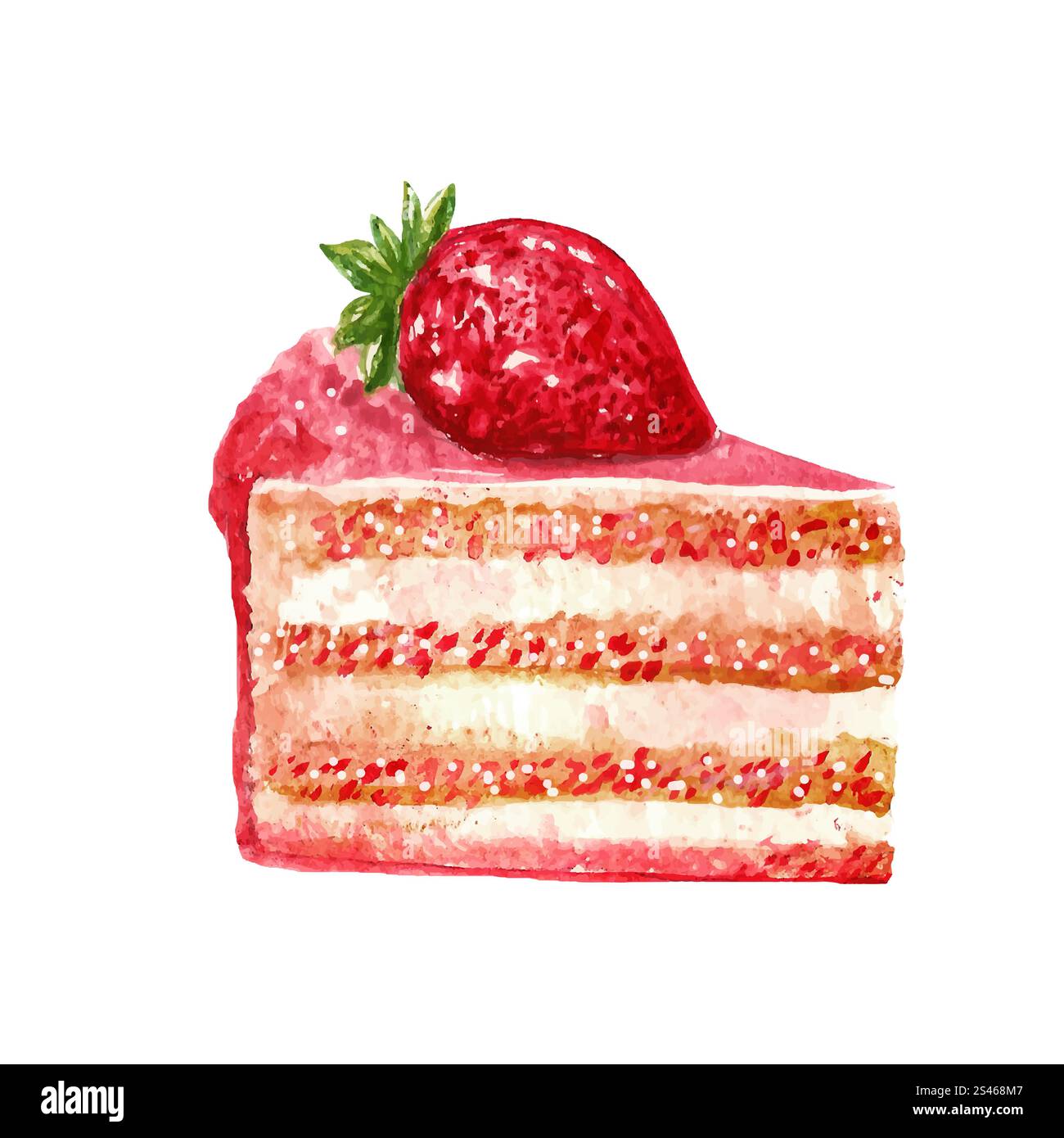 Hand drawn watercolor sweets Stock Vector Images - Alamy