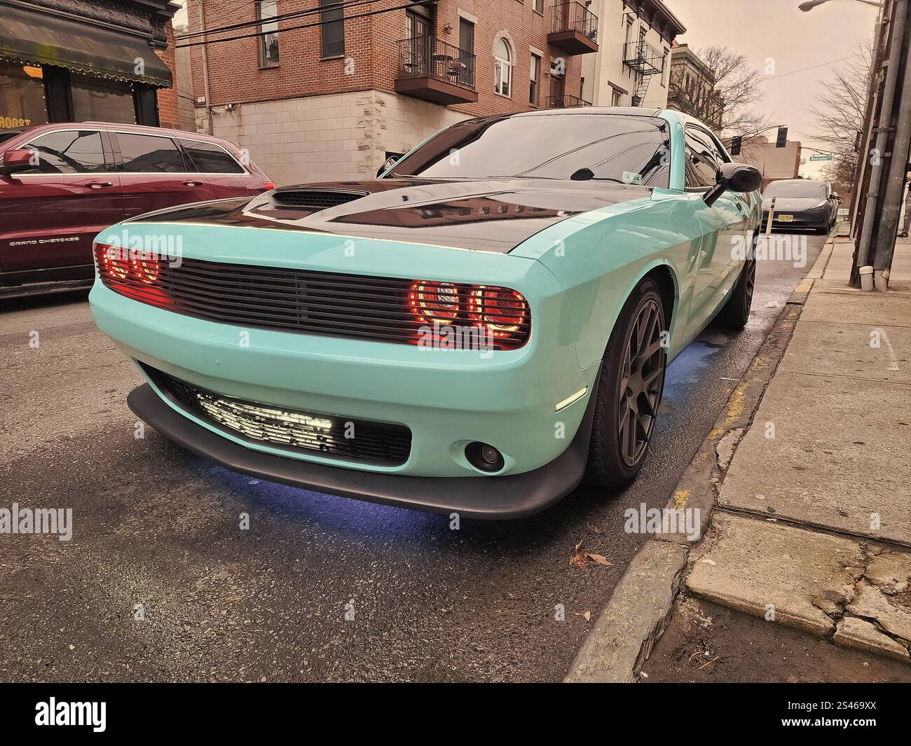 New York City, USA - March 10, 2024: Dodge Challenger 2012 tuned sport ...