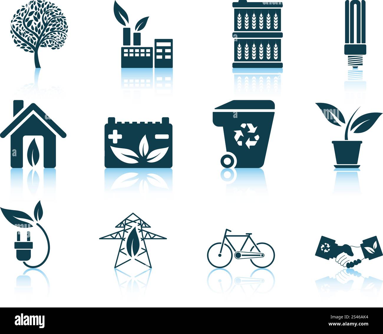 Set of ecological icon. EPS 10 vector illustration without transparency ...